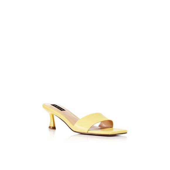 Aqua | Shoes | Aqua Womens Yellow Padded Day Square Toe Kitten Heel ...